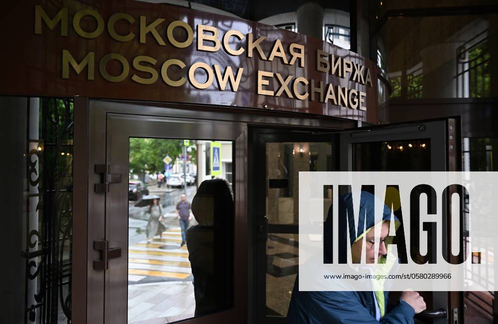 Russia Economy MOEX Sanctions 8705280 13.06.2024 A man leaves the building of the Moscow Exchange