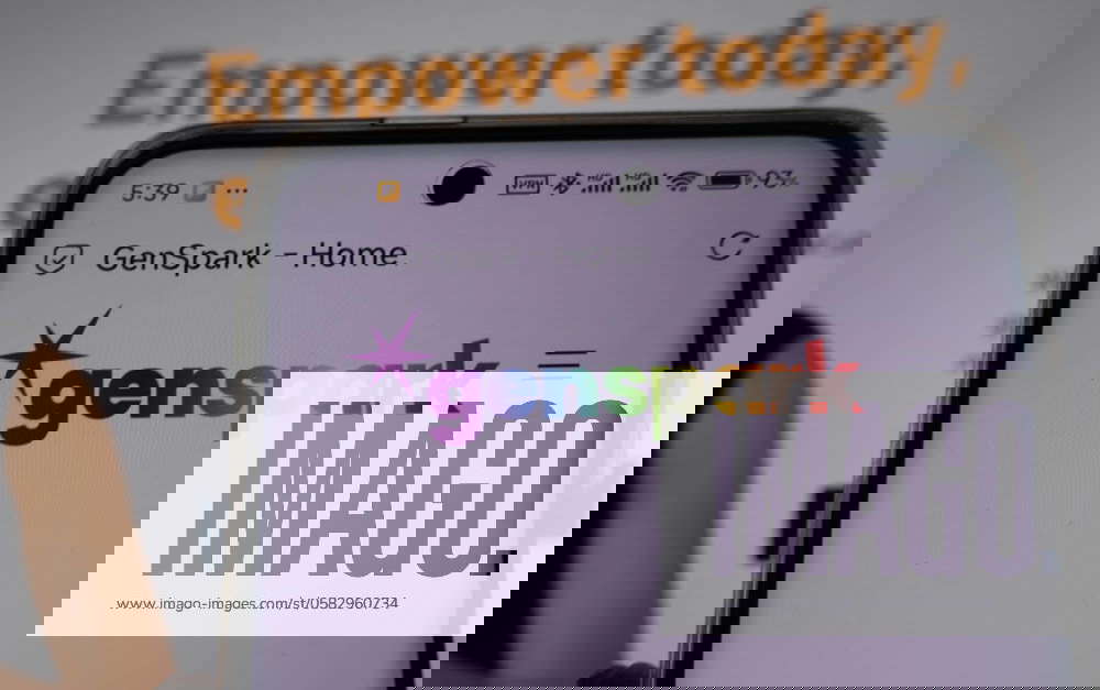 Genspark SHANGHAI, CHINA - JUNE 19, 2024 - A young man looks at the home page of artificial