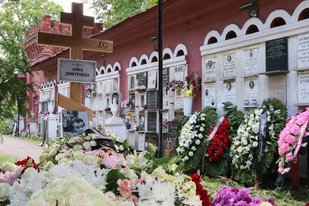 RUSSIA, MOSCOW - JUNE 27, 2024: The grave of sports commentator Anna ...