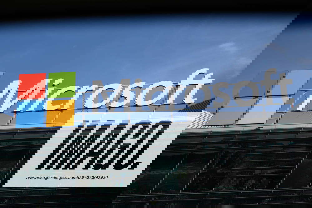 Microsoft Signage And Logo In Warsaw. Microsoft signage is being ...