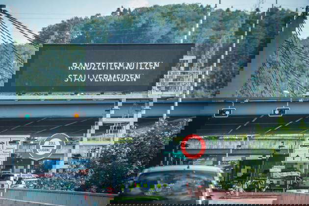 Rheinfelden, border Switzerland Germany, border crossing, traffic sign ...