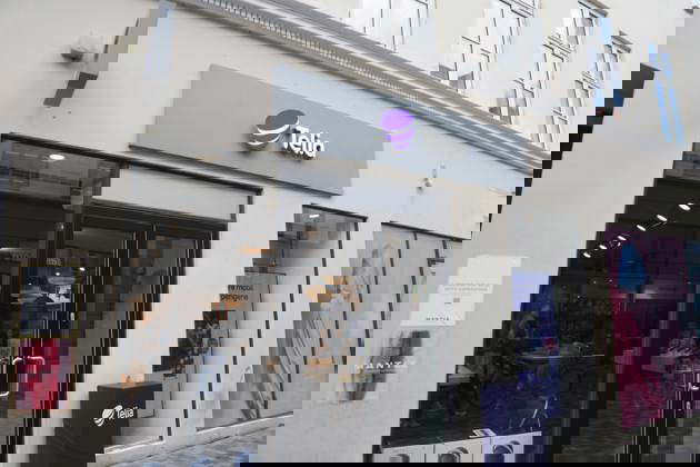 Copenhagen Denmark 01 July 2024 Telia internet providor shop in