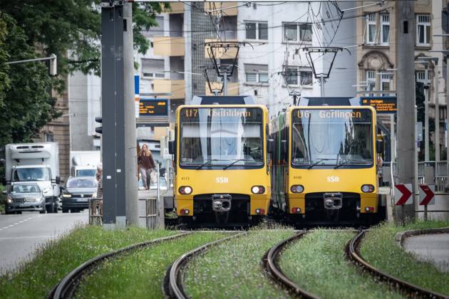 Light rail in Hohenheimer Strasse 20240701 SSB, ÖPNV, Stadtbahn, VVS ...