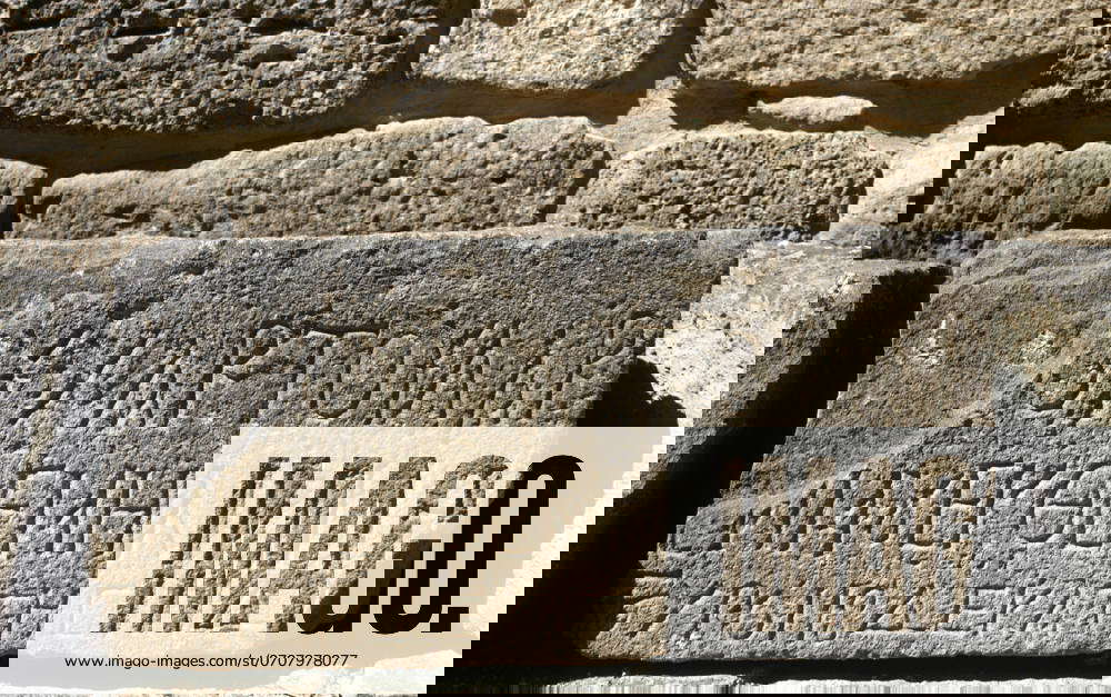 Syria. Bosra (Busra al-Sham). Inscription carved on a stone slab. Roman ...