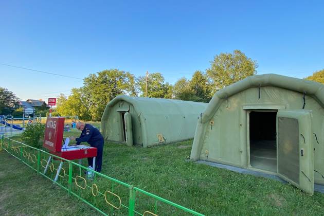 RUSSIA, MOSCOW REGION - JULY 12, 2024: An on-site emergency control centre at the crash site of a