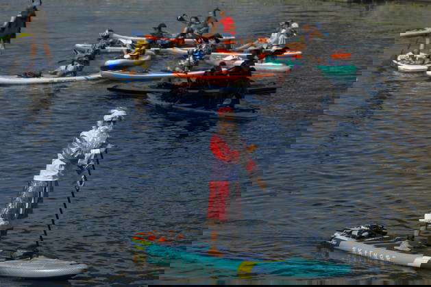 MOSCOW, People take part in a fancy dressed SUP surfing festival in ...