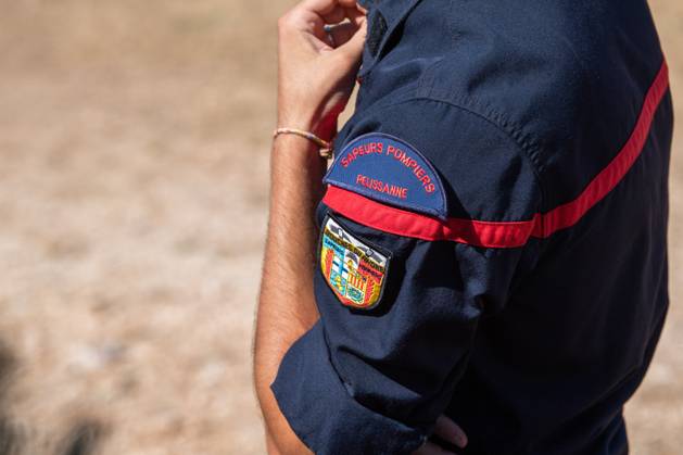 Coudoux, France: The Bouches-du-Rhone firefighters logo on a ...
