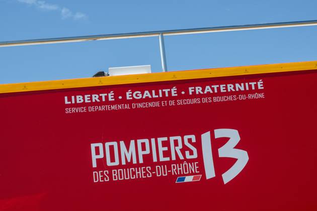 Coudoux, France: The Bouches-du-Rhone firefighters logo on a ...