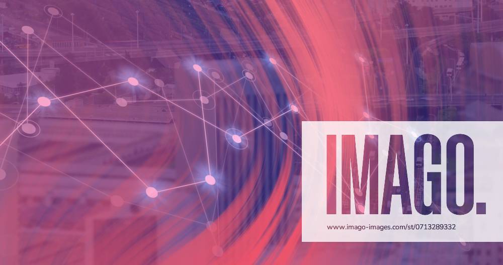 Image of shapes moving over cityscape. Global business and digital ...