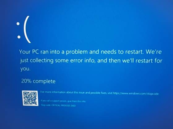 Microsoft, IT failure, system error, blue screen, Windows, crash, computer problem, reboot, error