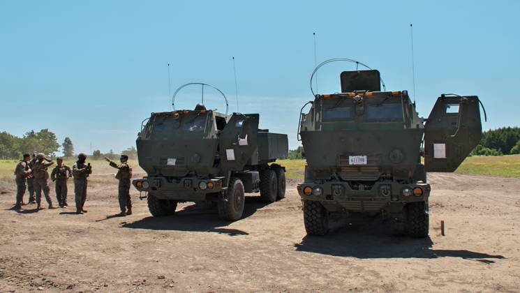 III Marine Expeditionary Force of U.S. Marines HIMARS(High Mobility Artillery Rocket System) take
