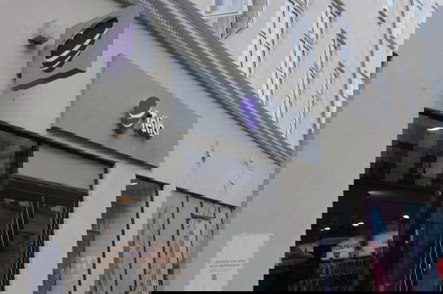 Copenhagen Denmark 26 July 2024 Telia internet providor shop in