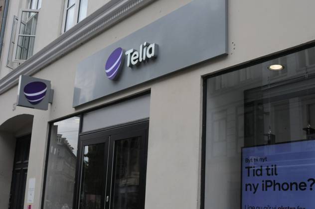 Copenhagen Denmark 26 July 2024 Telia internet providor shop in