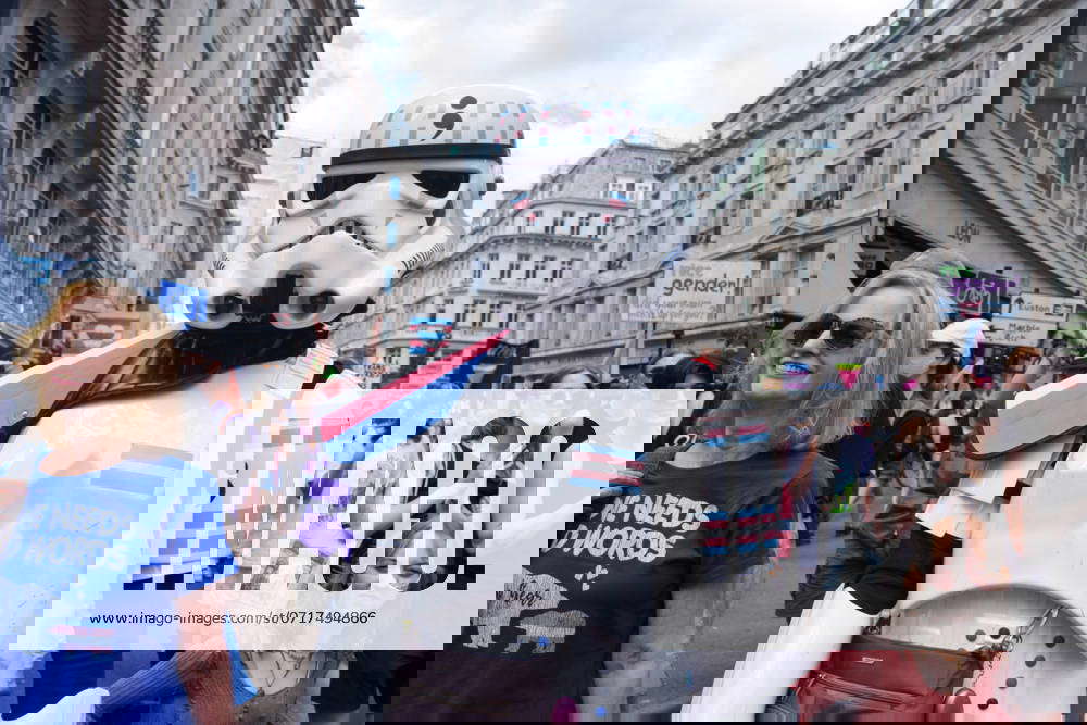 Trans Pride March 2024, London, UK - 27 Jul 2024 A participant dressed ...