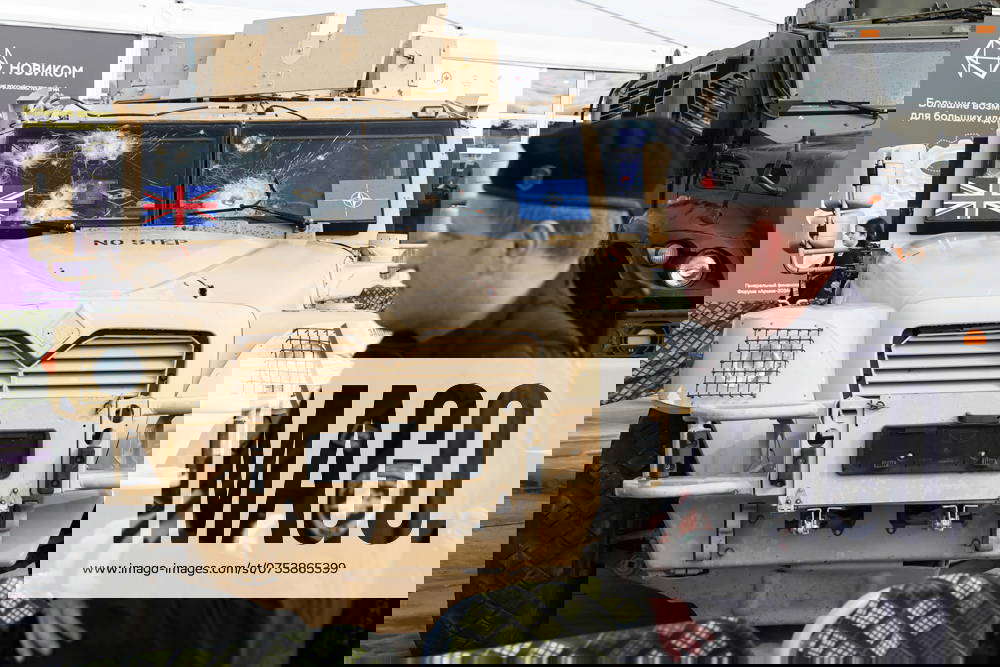 RUSSIA, MOSCOW REGION - : Britain s Husky armoured vehicle stands on ...