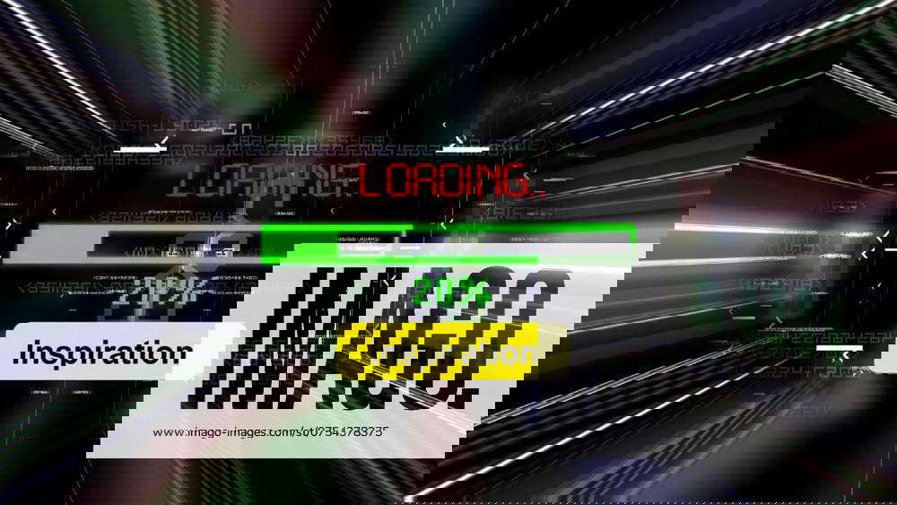 Loading inspiration progress bar on the screen, Loading inspiration ...