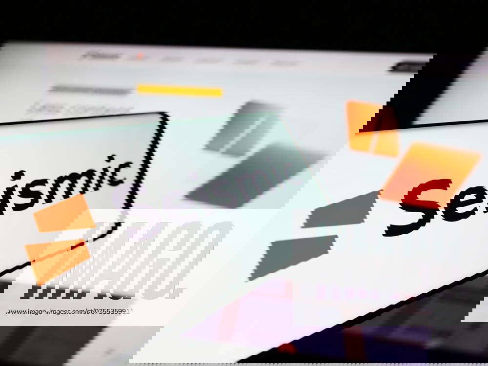 Mobile phone with logo of American sales enablement company Seismic ...