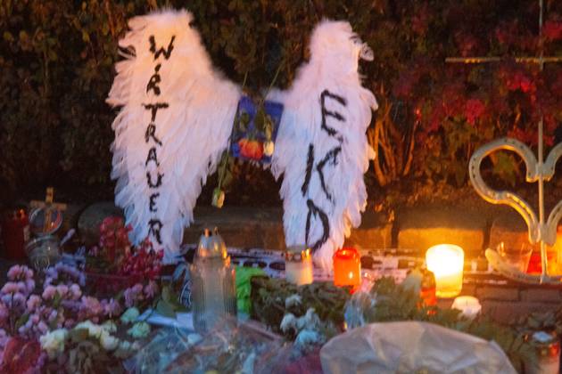 Memorial Site For Solingen Victims A general view of candles and ...