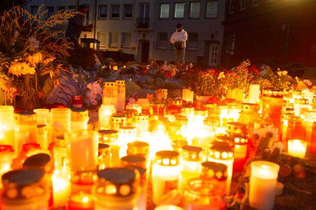 Memorial Site For Solingen Victims A general view of candles and ...