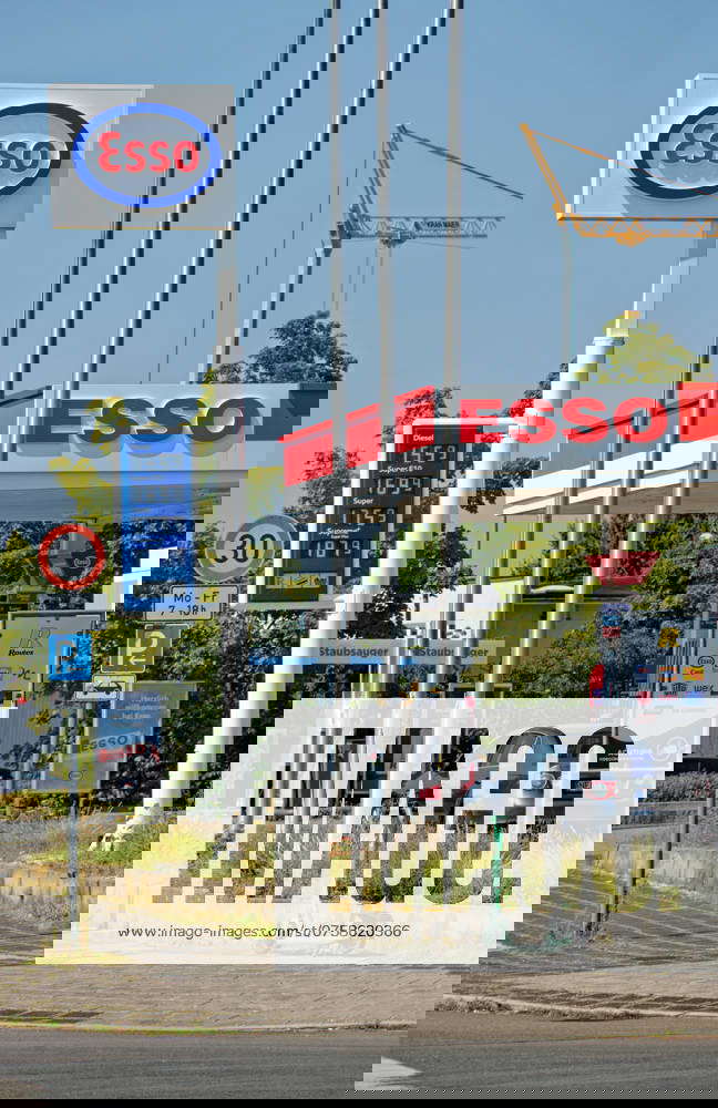 Filling station of Mineral oil group Esso Nuremberg, Bavaria, Germany