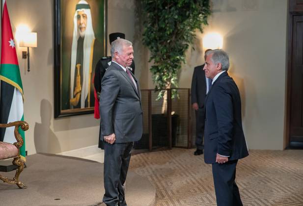 The prime minister and ministers of the new Jordanian government take ...