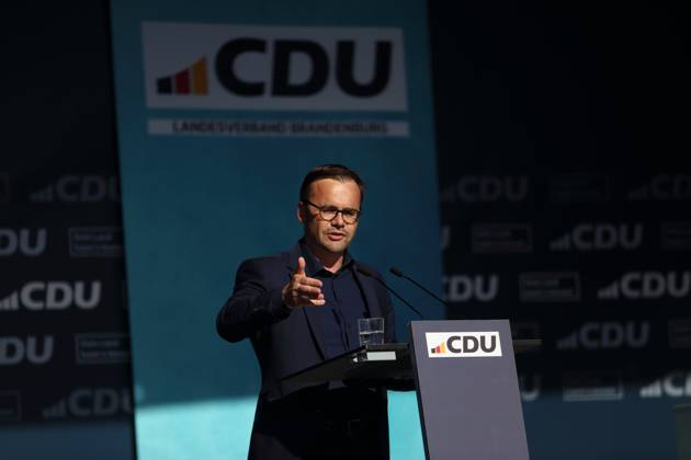 Jan Redmann CDU state chairman and top candidate during a CDU campaign ...