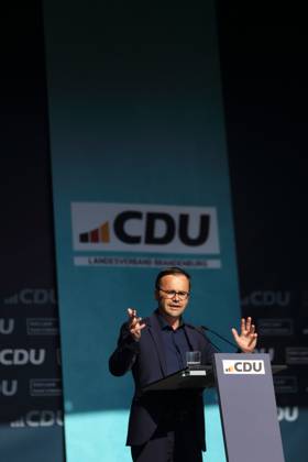 Jan Redmann CDU state chairman and top candidate during a CDU campaign ...