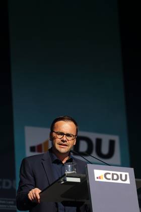 Jan Redmann CDU state chairman and top candidate during a CDU campaign ...