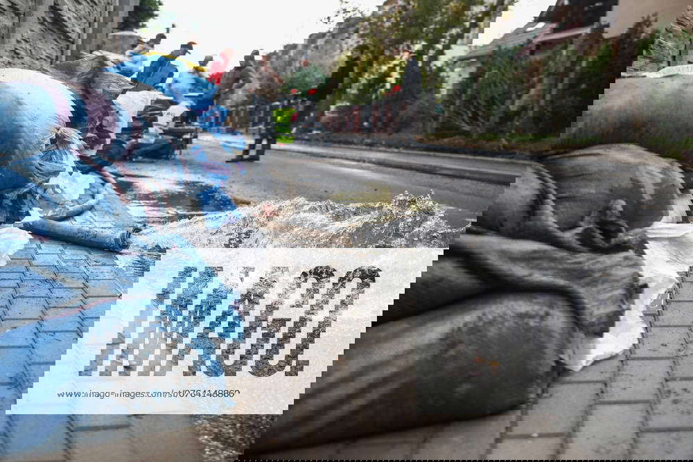 Flood Aftermath In Poland Water is being pump out of residential area ...