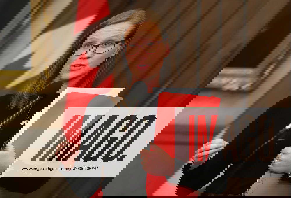 Ottawa, On, Canada: Government House Leader Karina Gould speaks to ...