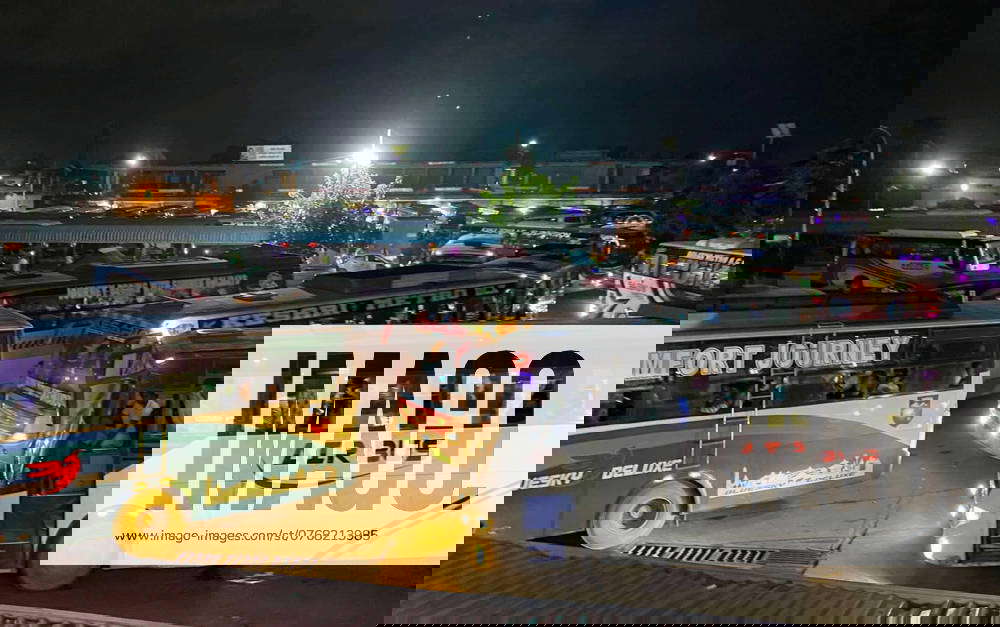 : Long distance buses get ready for departure towards the desired ...