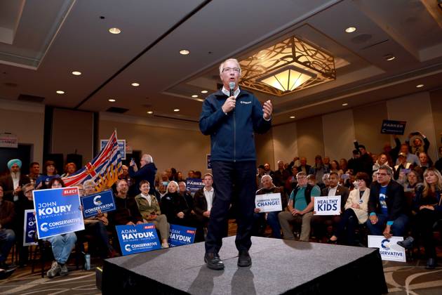 October 16, 2024, Nanaimo, Bc, CAN: Conservative Leader John Rustad is ...