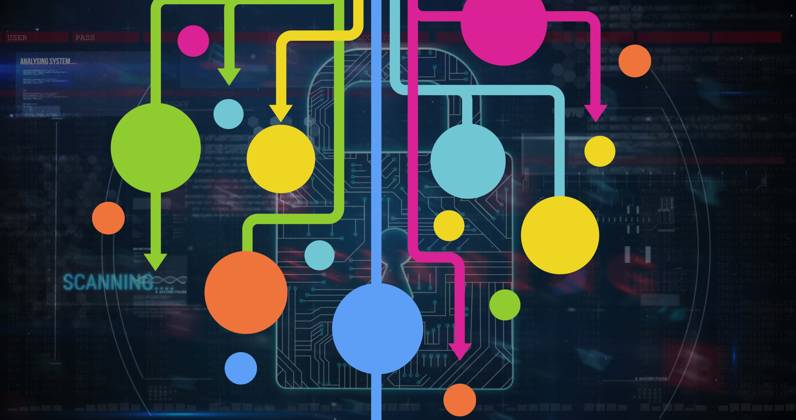 Image of data processing over padlock and server room. Global business ...