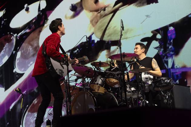 The Script Perform at O2 Arena, London - lead guitarist Ben Weaver ...