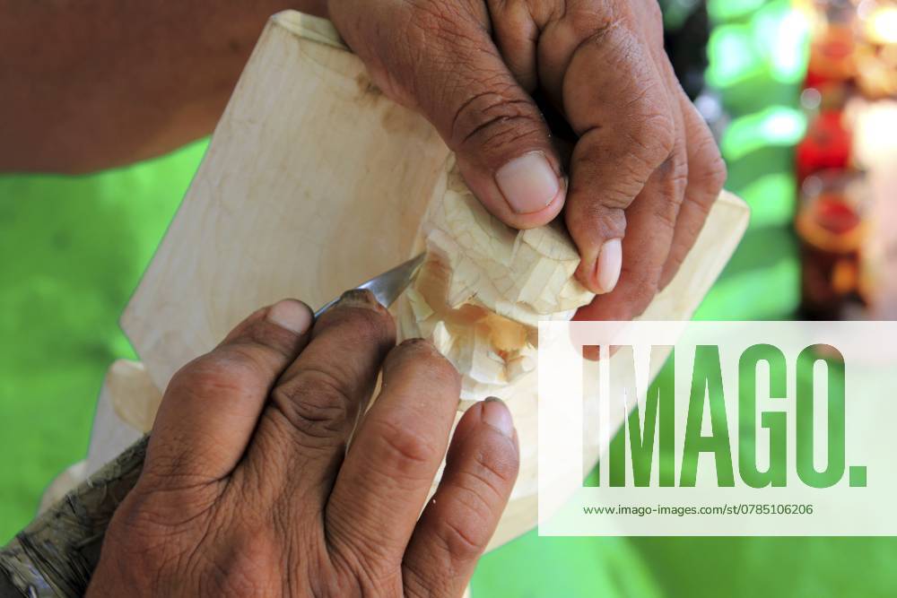 Jaguar Maya Bildhauer Handarbeit Messer Hände Chichen Itza Mexiko ...