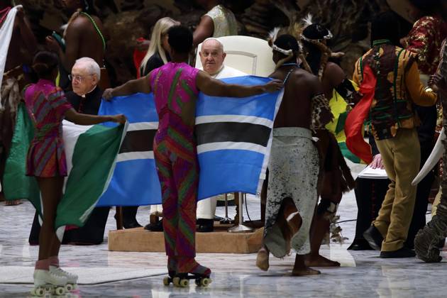 Vatican City: POPE FRANCIS attends a CircAfrica circus show during his ...