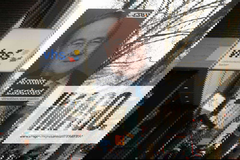 Election Placards In Aachen A CDU election placard is placed in the ...