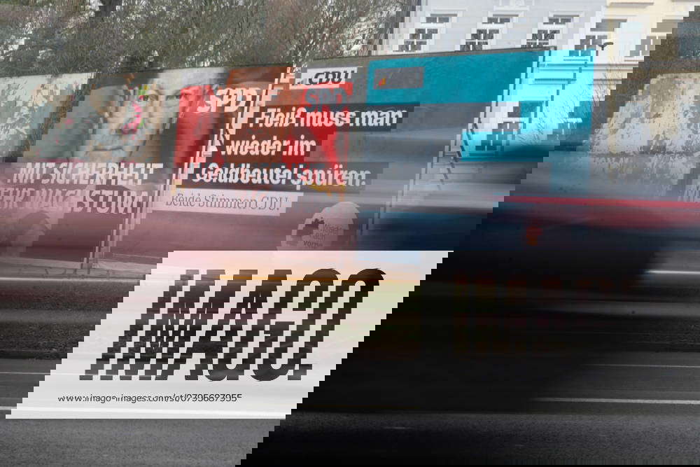 Election Placards In Aachen A CDU election placard and an SPD placard ...