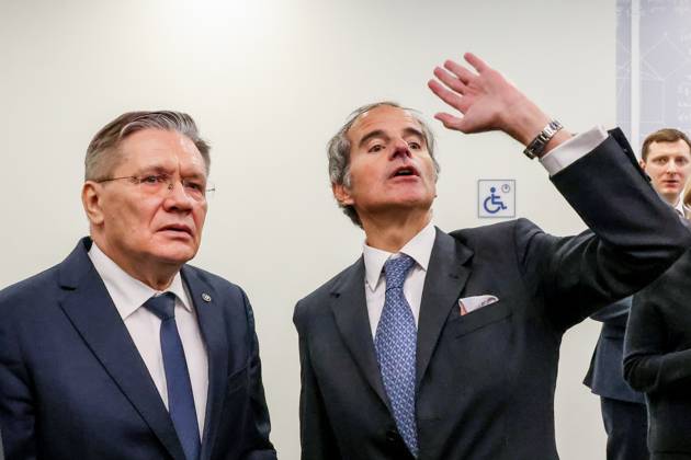 RUSSIA, MOSCOW - : Rosatom CEO Alexei Likhachev arrives for a press ...