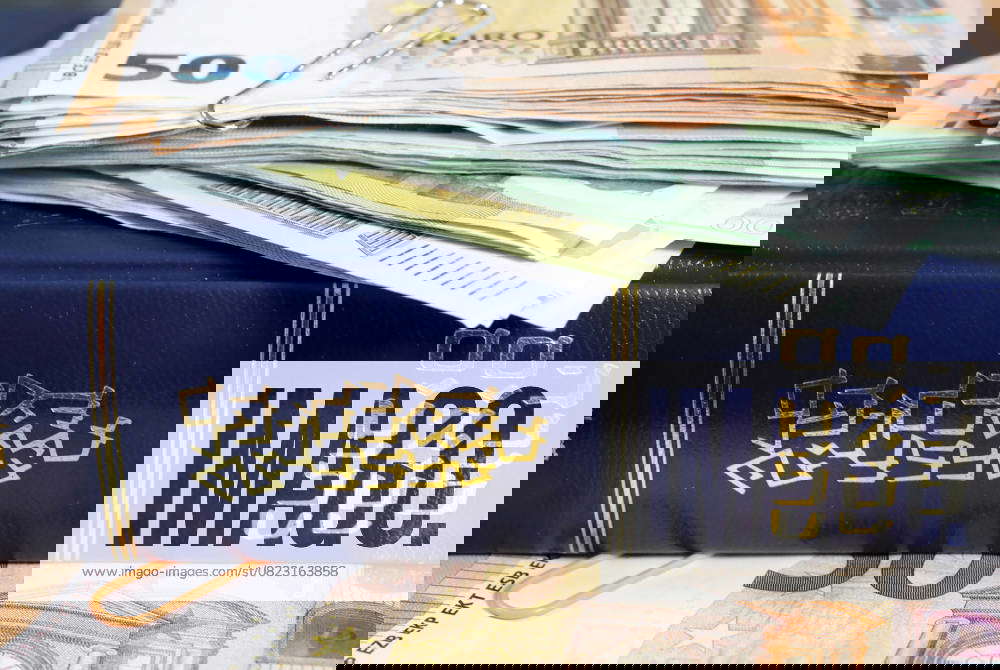 Jewish finance and economy concept with Torah. Banknotes of euro ...